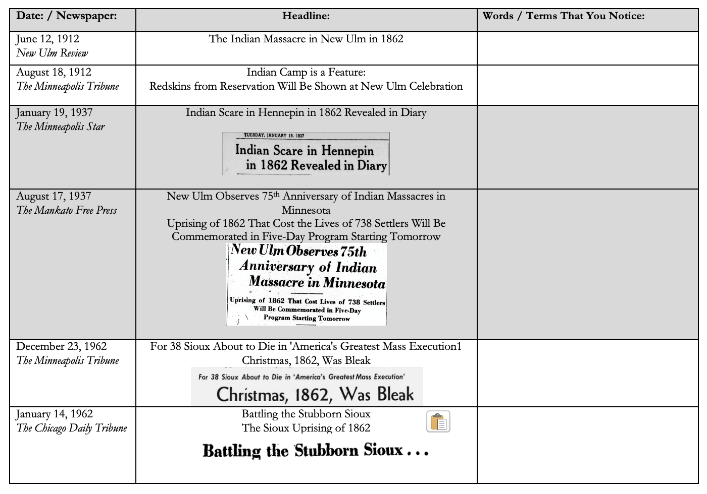 From the “Sioux Massacre” to the “Dakota Genocide”: A Sixth-Grade ...